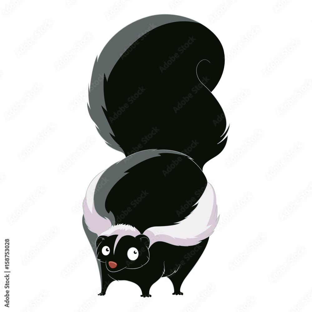 Cartoon fat Skunk Stock Vector | Adobe Stock
