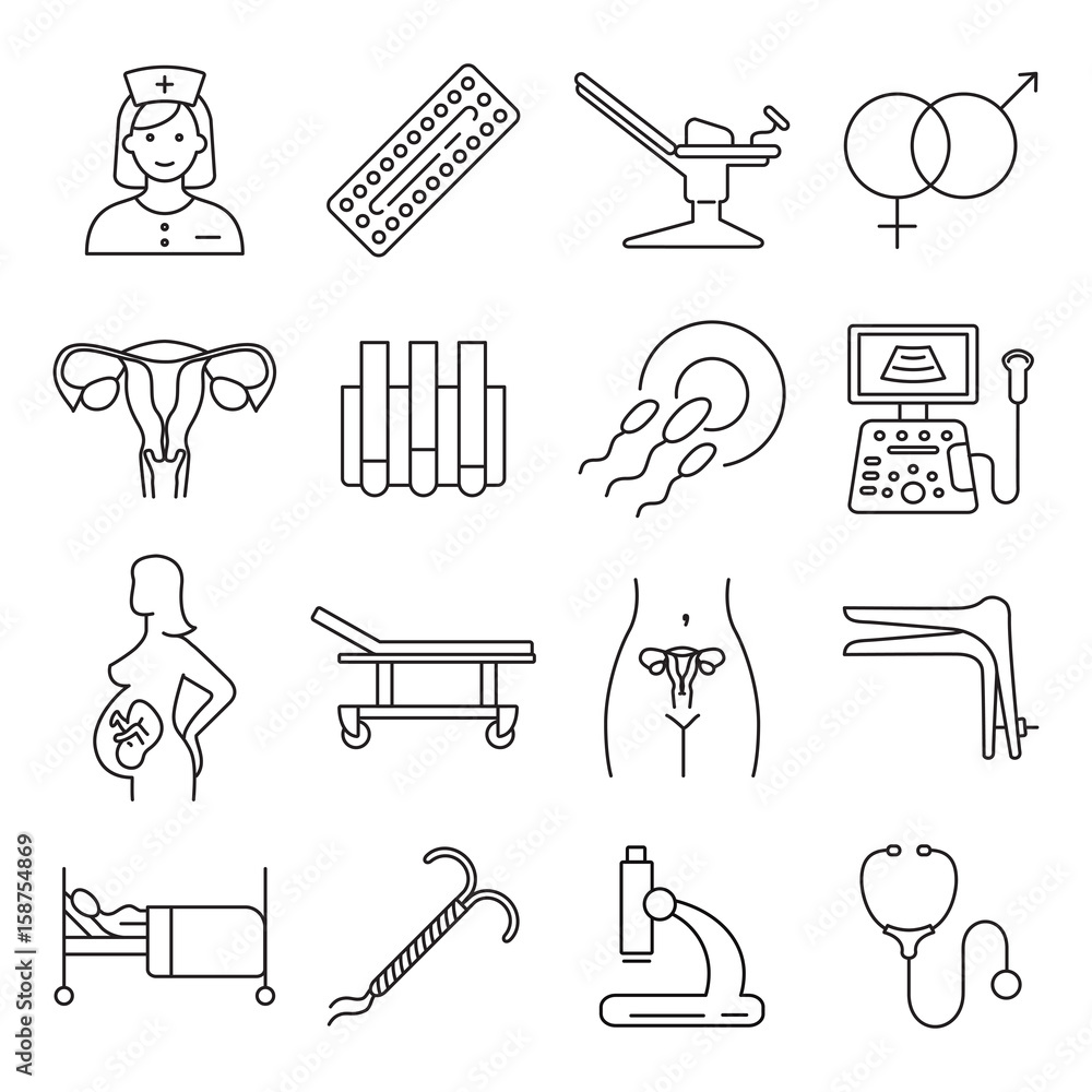 Vector gynecology symbols icon set. Stock Vector | Adobe Stock