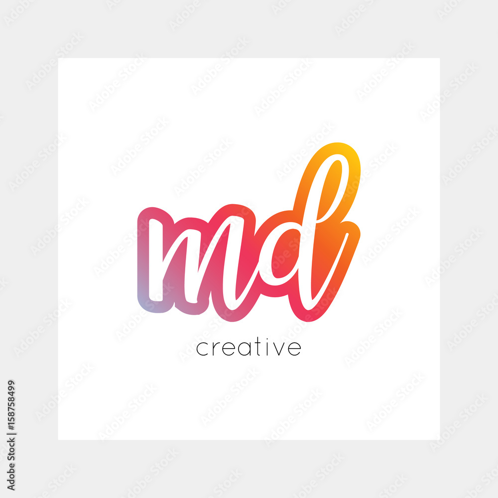 MD logo, vector. Useful as branding, app icon, alphabet combination ...