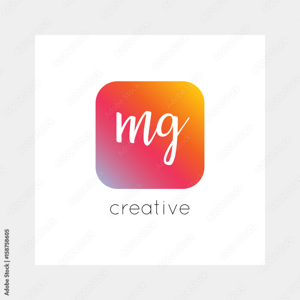 MG logo, vector. Useful as branding, app icon, alphabet combination ...