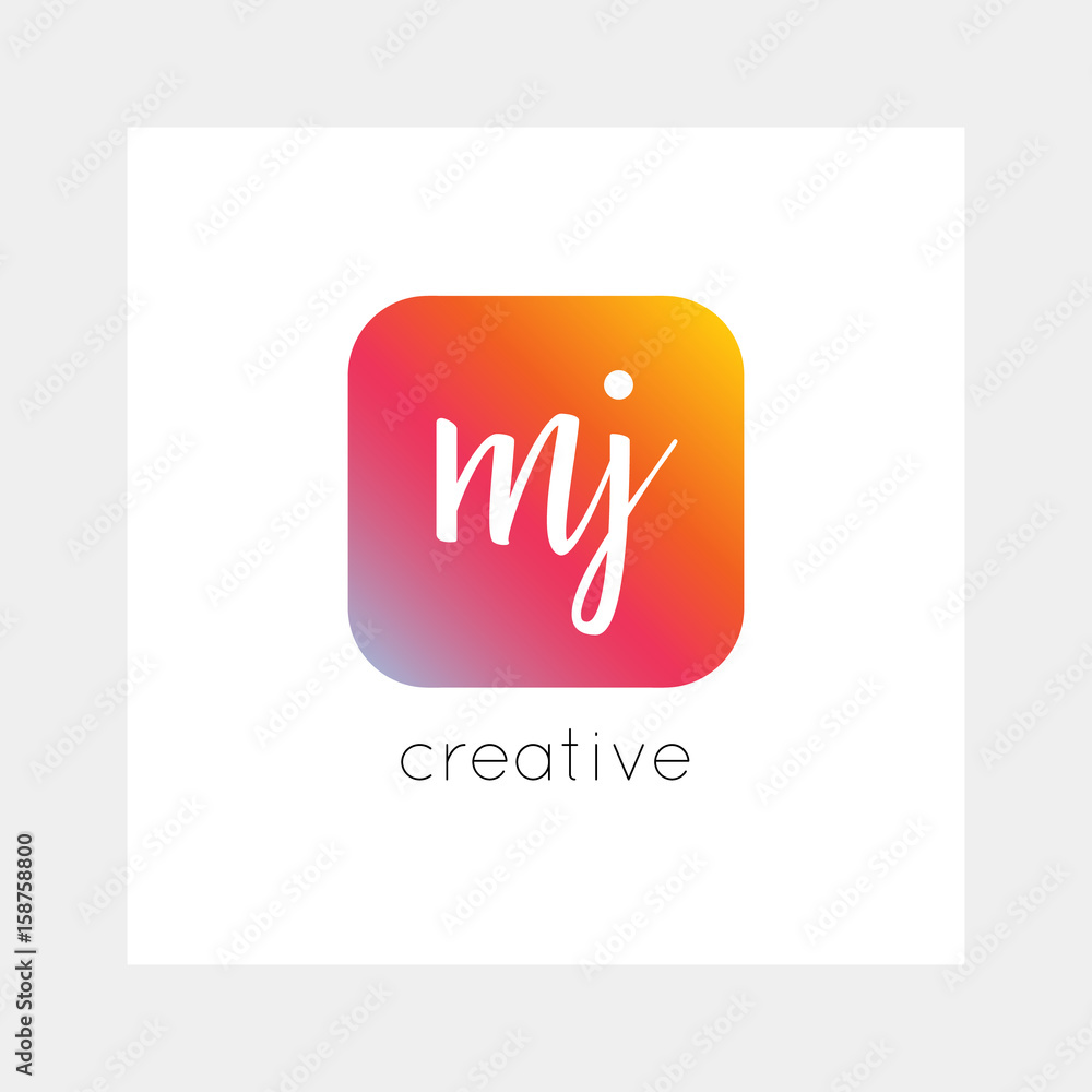 MJ logo, vector. Useful as branding, app icon, alphabet combination ...