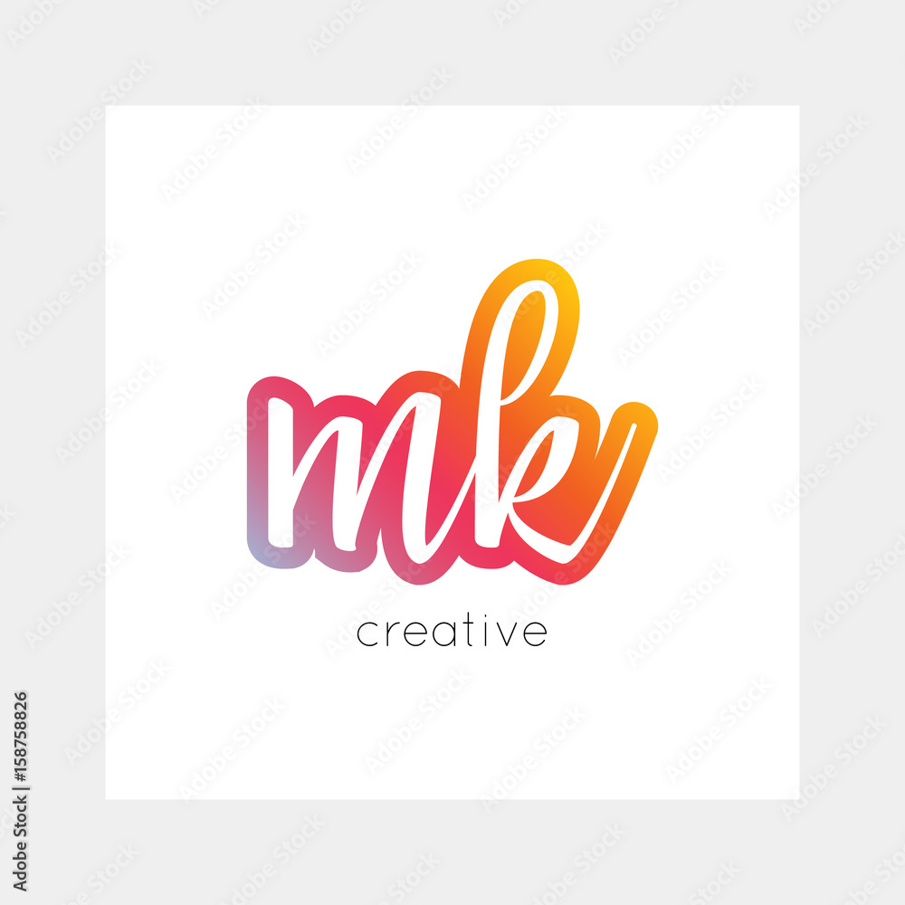 MK logo, vector. Useful as branding, app icon, alphabet combination ...
