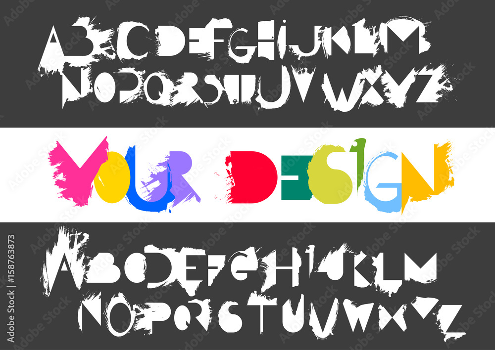Vector alphabet set of capital white letters and its counter forms with ...