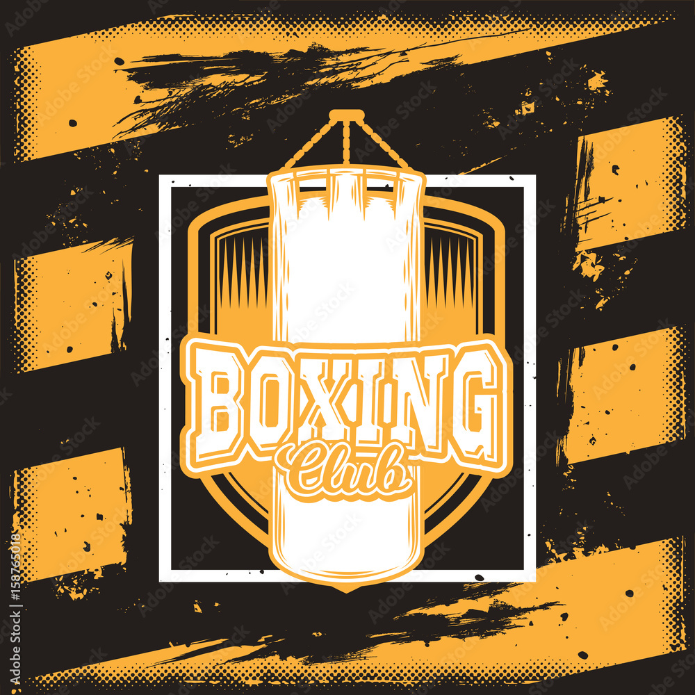 Vector conceptual motivational poster for a boxing club with sandbag ...