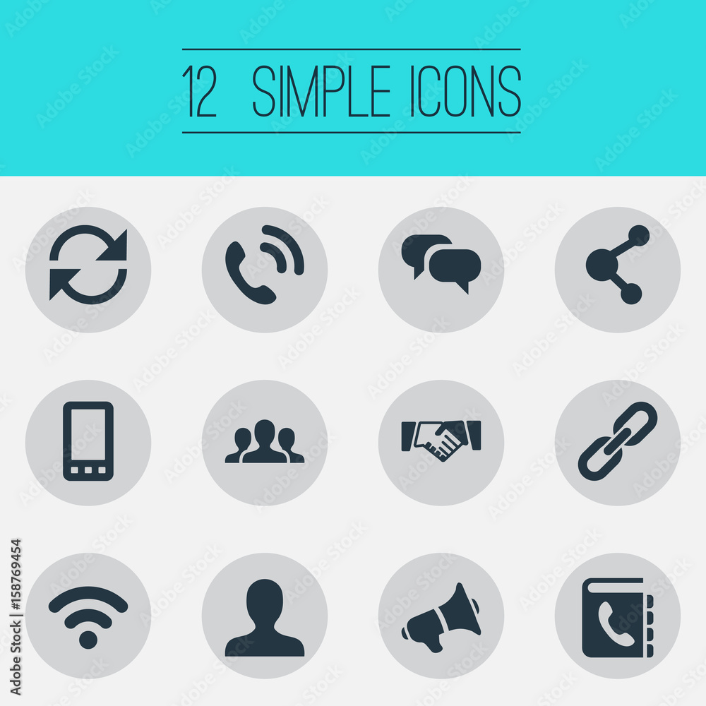 Vector Illustration Set Of Simple Communication Icons. Elements Team ...
