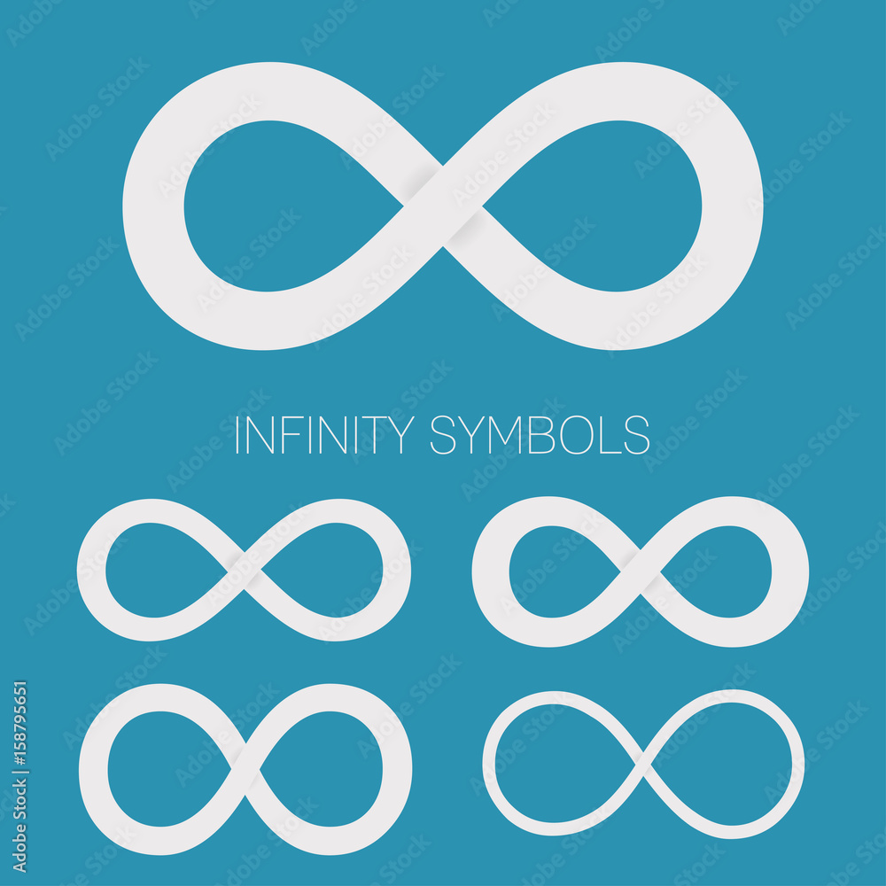 Infinity symbols set. Different shapes for logotypes Stock Vector ...
