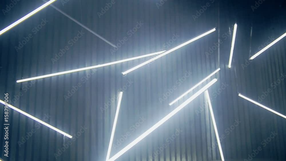 Vidéo Stock Neon lamps background. Neon tube lights. Luminescent lamps ...