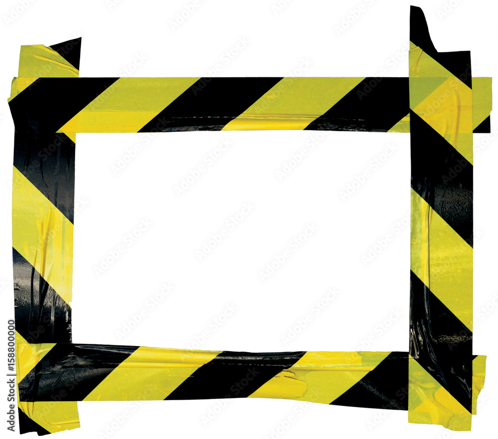 Yellow Black Caution Warning Tape Notice Sign Frame Horizontal Adhesive ...
