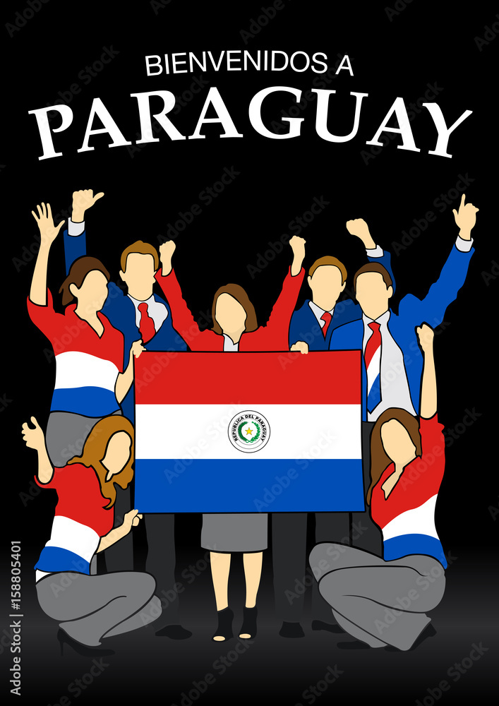 Vecteur Stock Bienvenidos a Paraguay -Welcome to Paraguay in Spanish ...