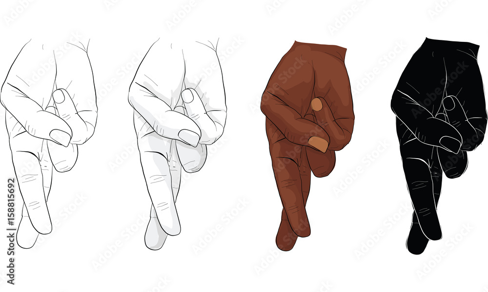 hand activity, cross finger Stock Vector | Adobe Stock