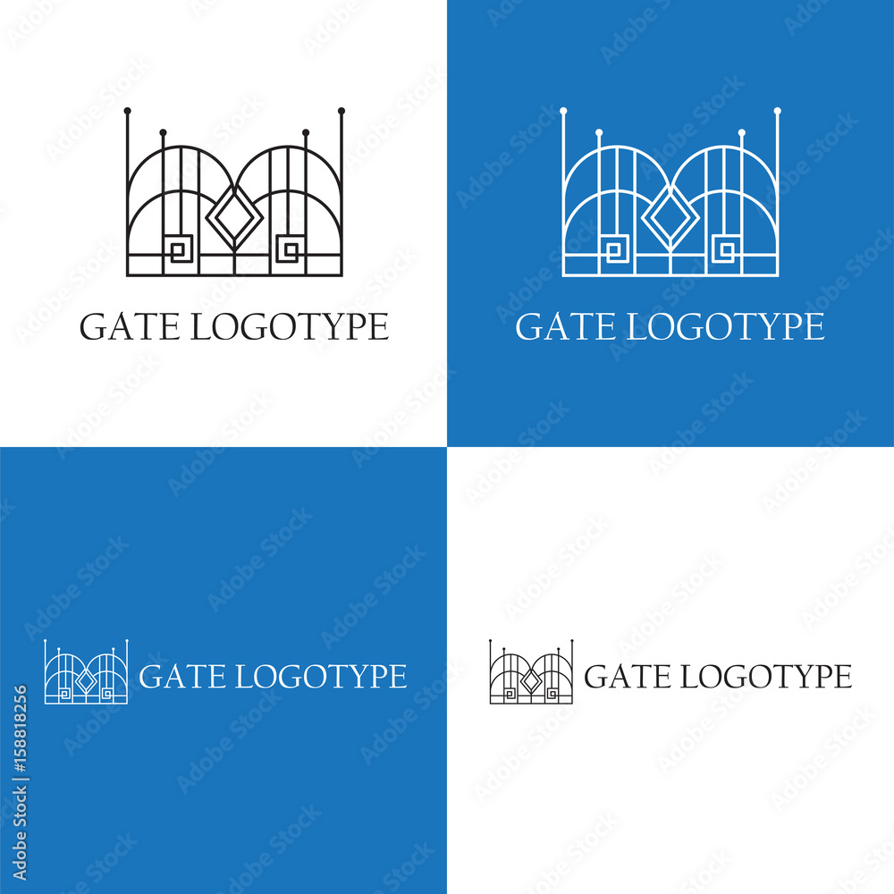 Company logo with gate illustration Stock Vector | Adobe Stock