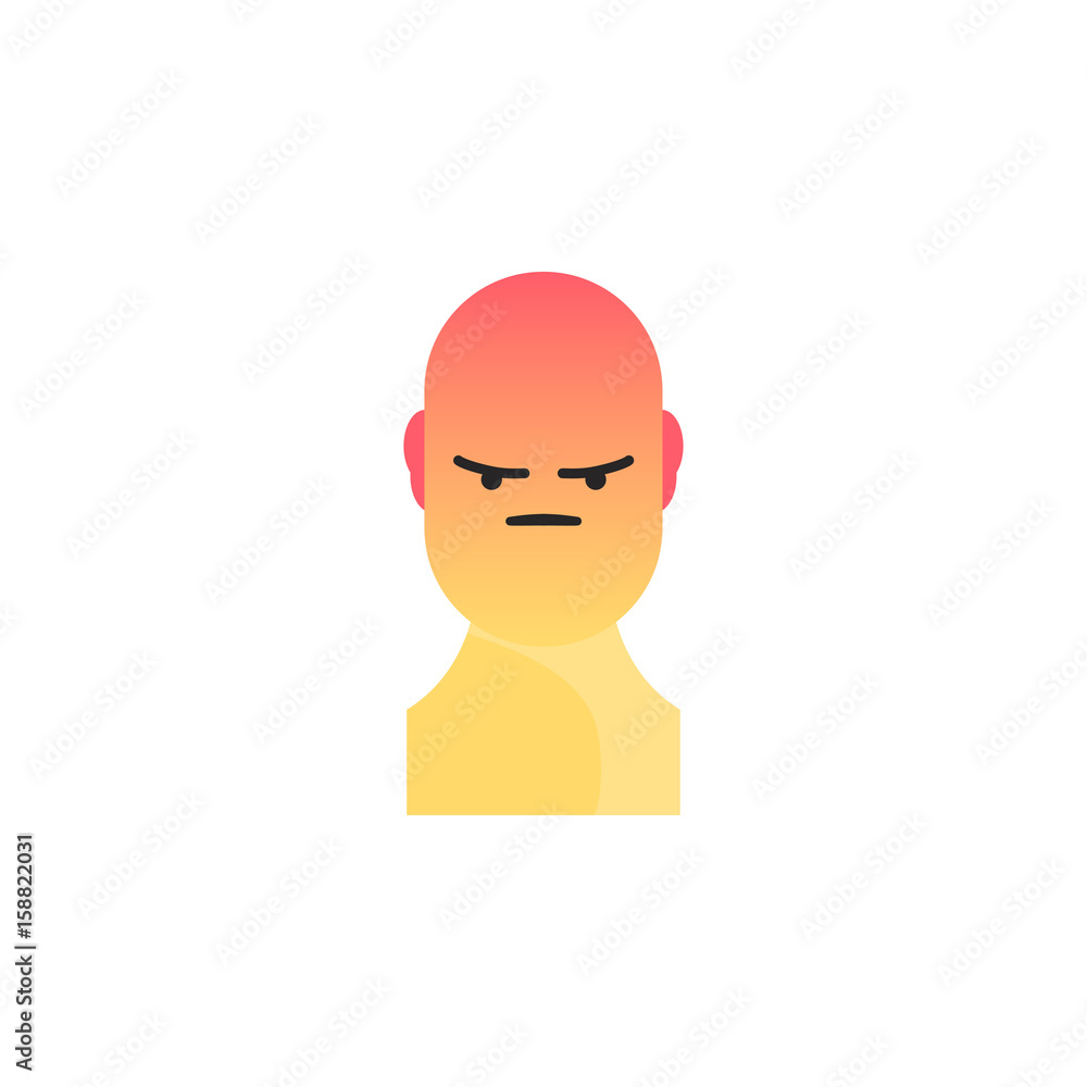 Angry yellow smiley. Like social icon. Button for expressing social ...