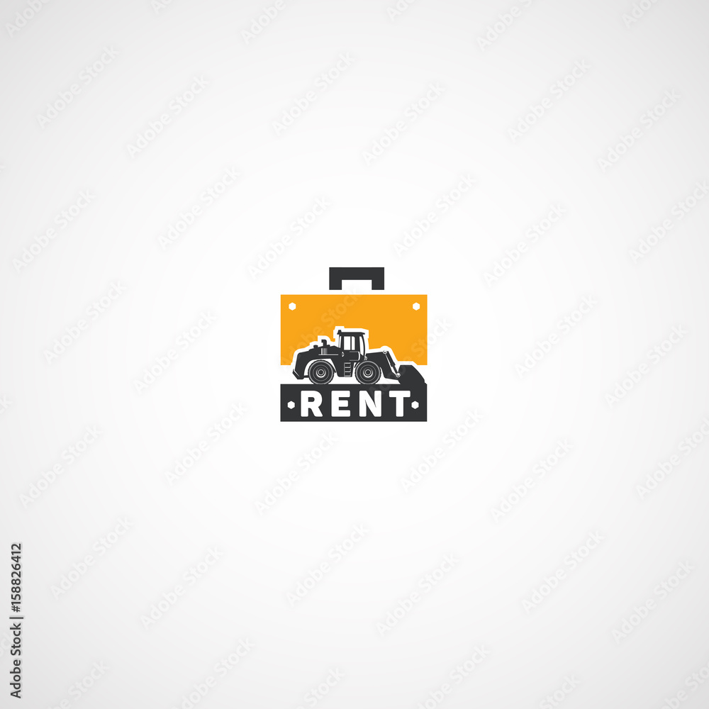 Rent of Heavy Equipment logo. Stock Vector | Adobe Stock