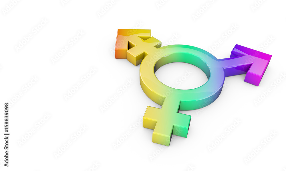 Transsexual symbol on a plain white background. 3D Rendering Stock ...