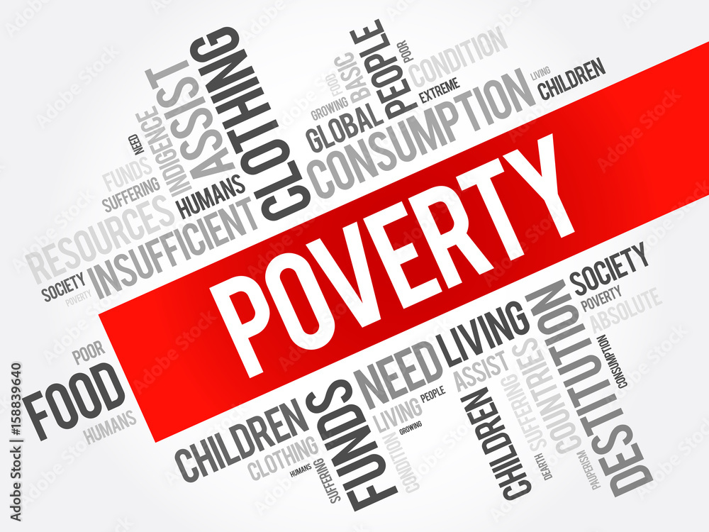 Poverty word cloud collage, social concept background Stock Vector ...