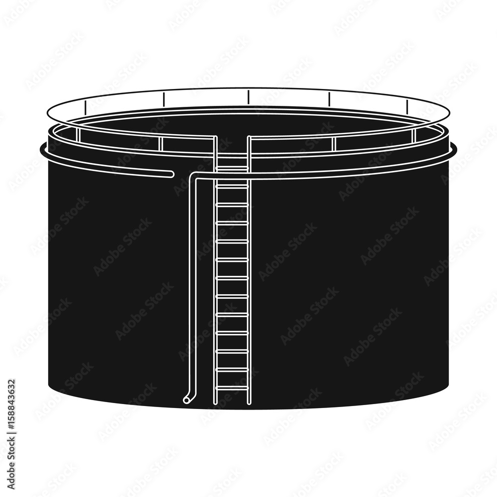 Oil storage tank.Oil single icon in black style vector symbol stock ...