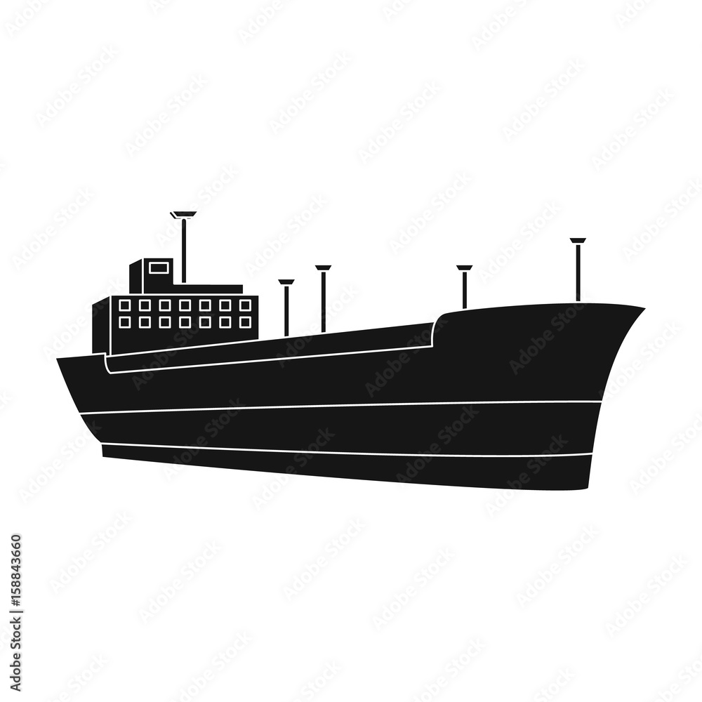 Oil ship.Oil single icon in black style vector symbol stock ...