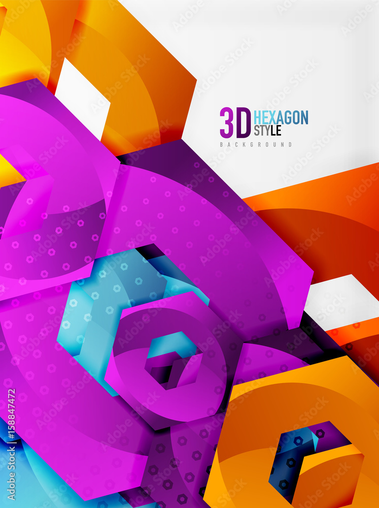 Vector 3d hexagon background Stock Vector | Adobe Stock