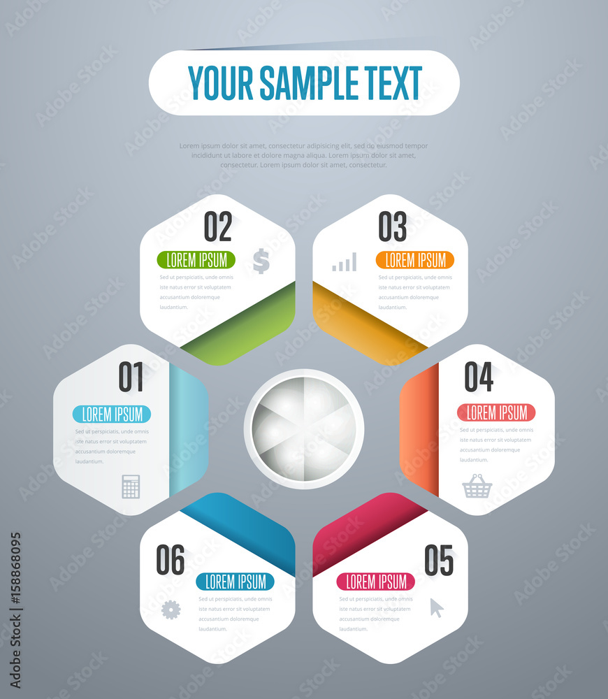 Abstract infographics elements concept with different stage and parts ...