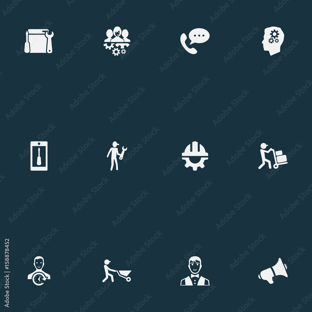 Vector Illustration Set Of Simple Service Icons. Elements Assistance ...