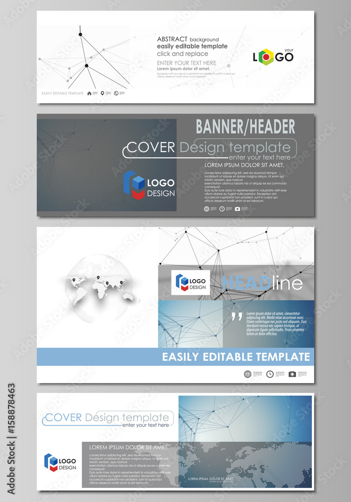 Social media and email headers set, modern banners. Abstract design ...