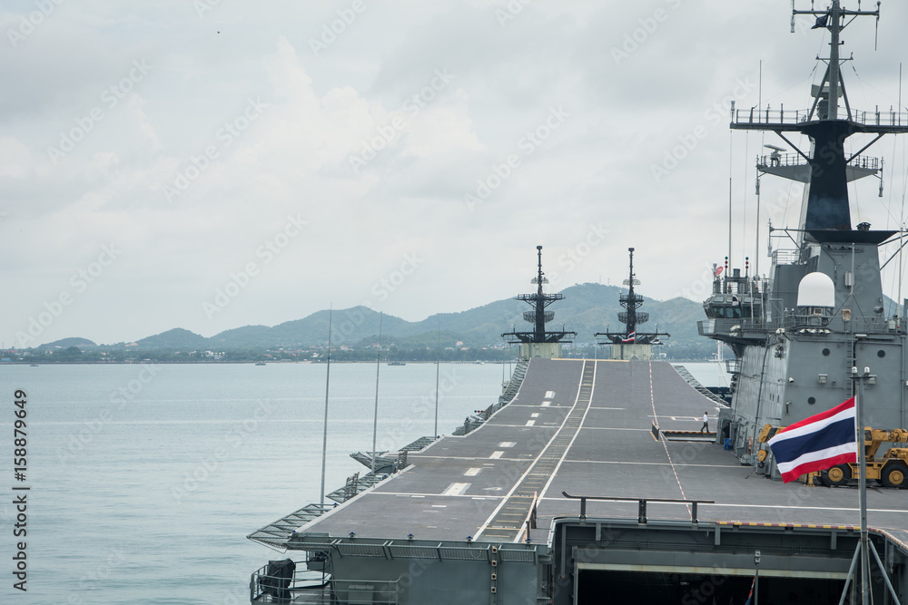 Runway at takeoff on battleship and Runway Aircraft Carrier Stock Photo ...