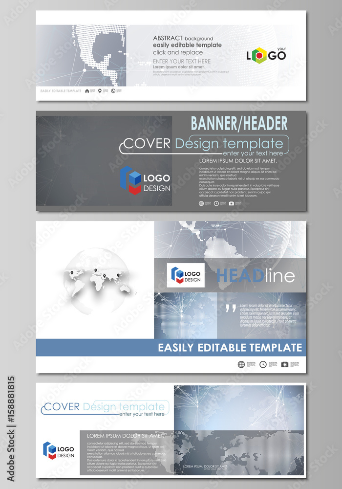 The minimalistic vector illustration of the editable layout of social ...