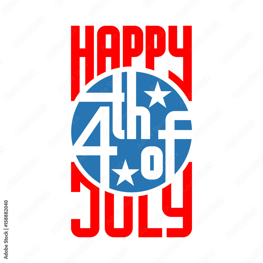 4th of July USA Independence Day logo vector illustration Stock Vector ...