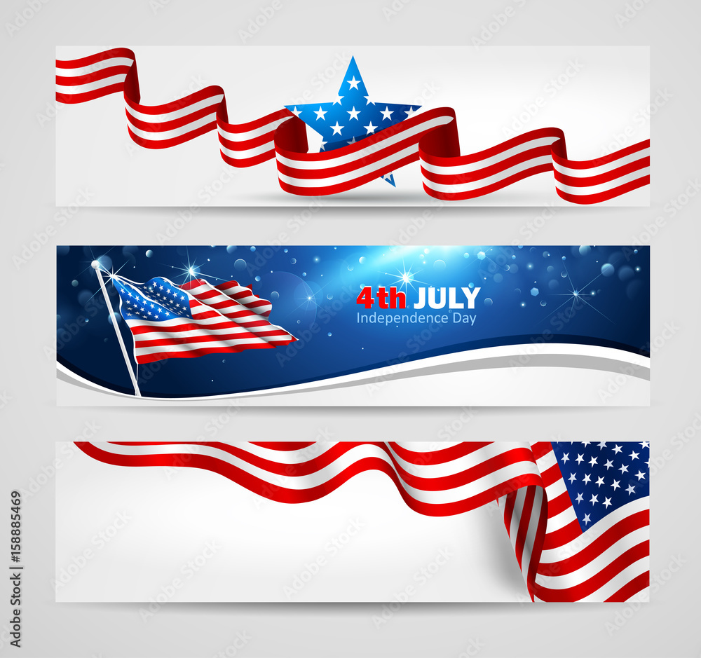 Collection of banners for Independence Day Stock Vector | Adobe Stock