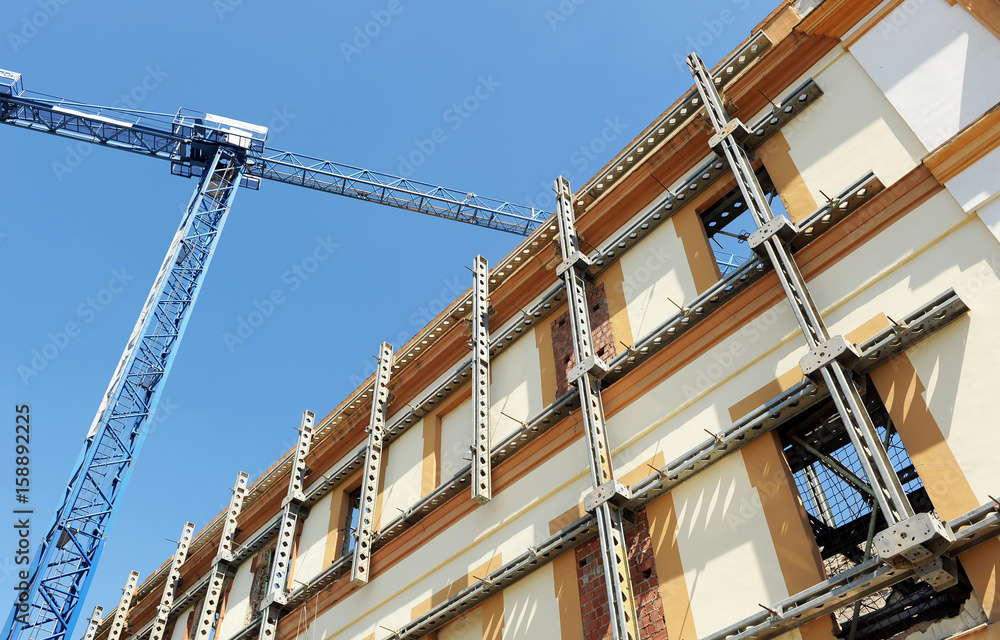 Reinforcement of the facade of a building foto de Stock | Adobe Stock