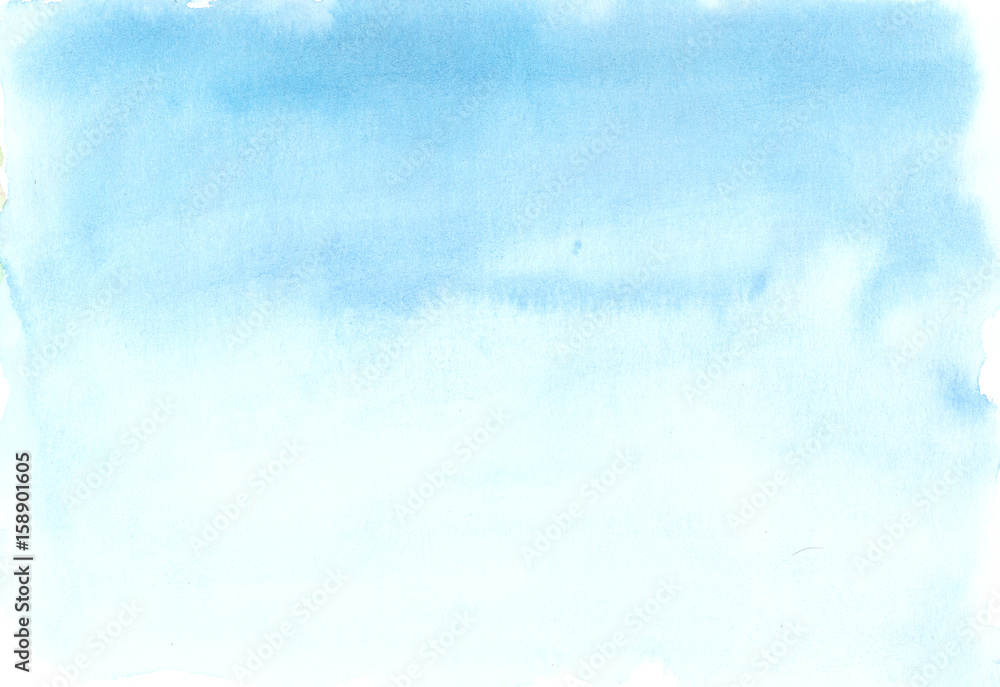 Hand painted blue watercolor background, watercolor wash Stock Photo ...