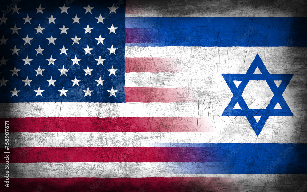 USA and Israel flag with grunge metal texture Stock Photo | Adobe Stock