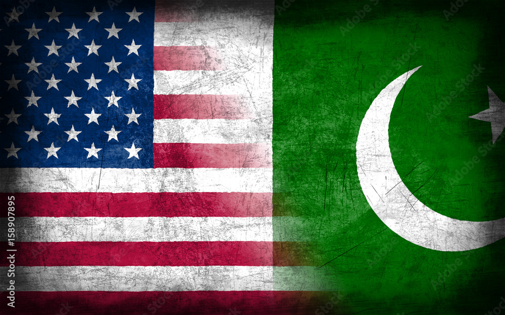 USA and Pakistan flag with grunge metal texture Stock Photo | Adobe Stock