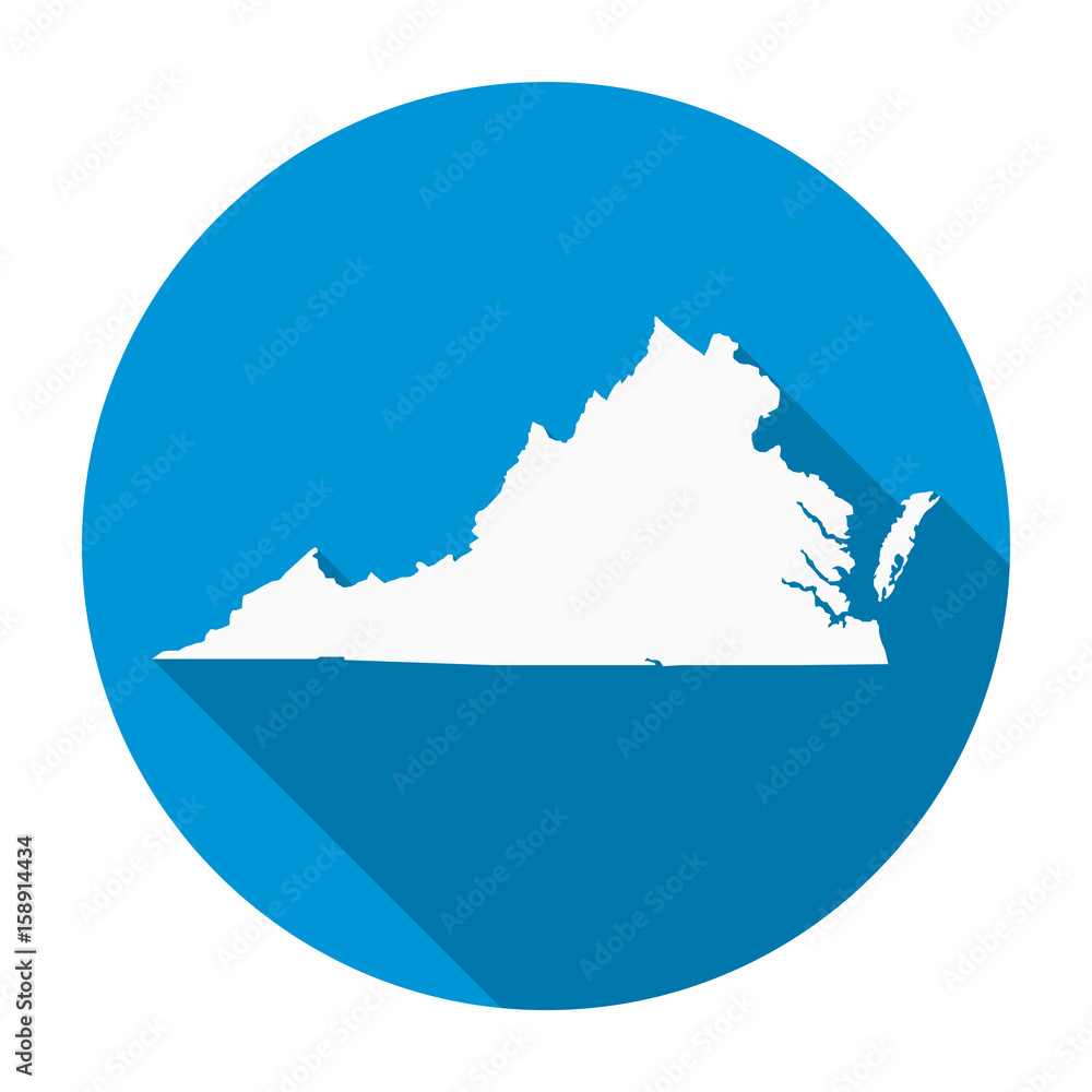 Virginia Map Flat Icon Stock Vector | Adobe Stock