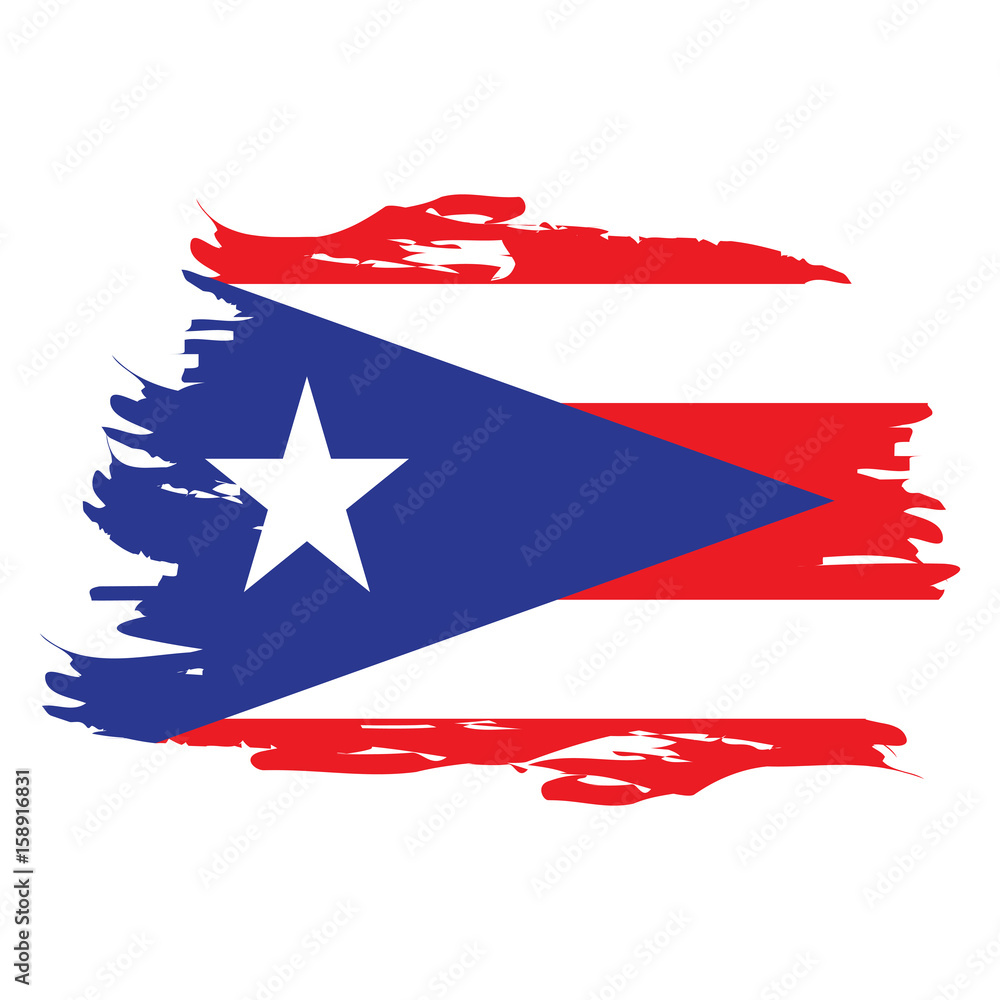 Isolated grunge textured flag of Puerto Rico, Vector illustration Stock ...
