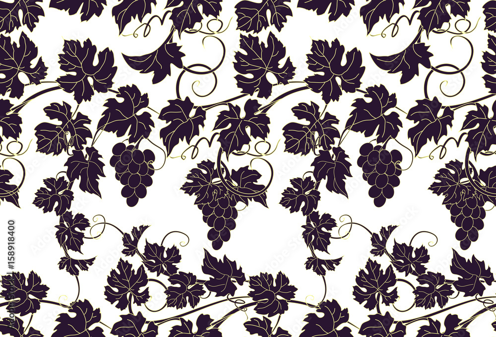 Vector repeating pattern with vines in vintage style. Stock Vector ...