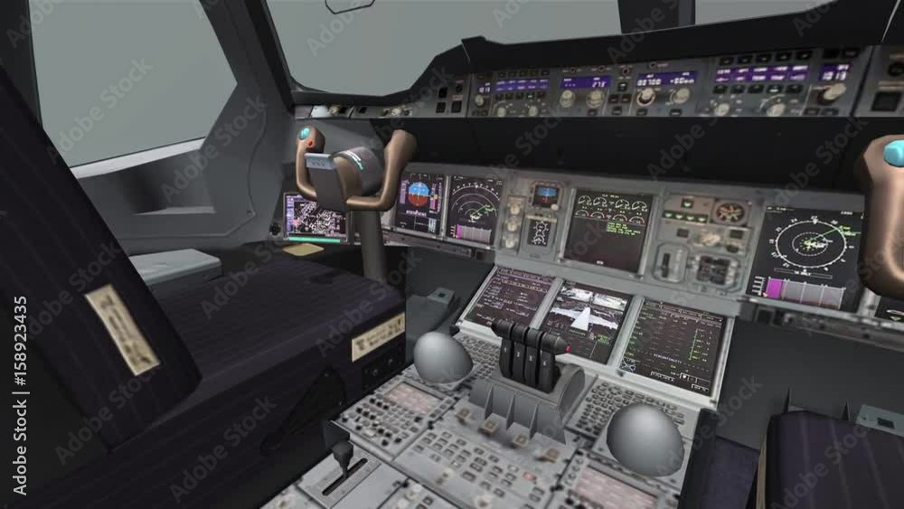 Aircraft cockpit,high-tech dashboard,Pilots operating plane. Stock ビデオ ...