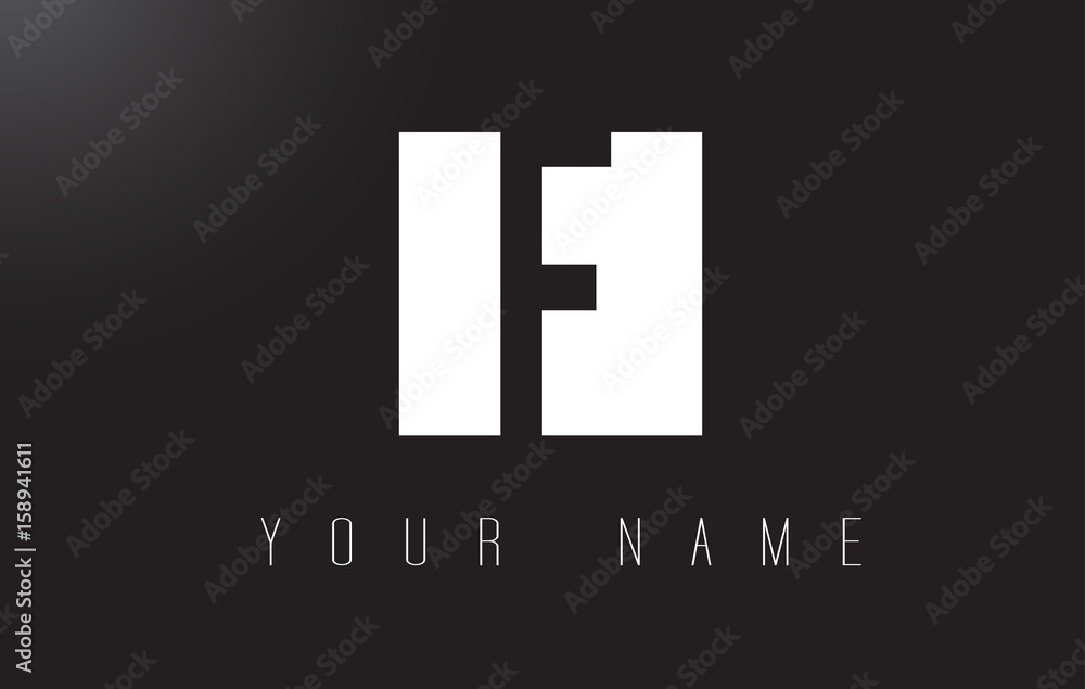 F Letter Logo With Black and White Negative Space Design. Stock Vector ...
