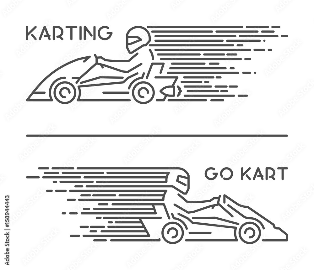 Vector line karting symbol and icon Stock Vector | Adobe Stock