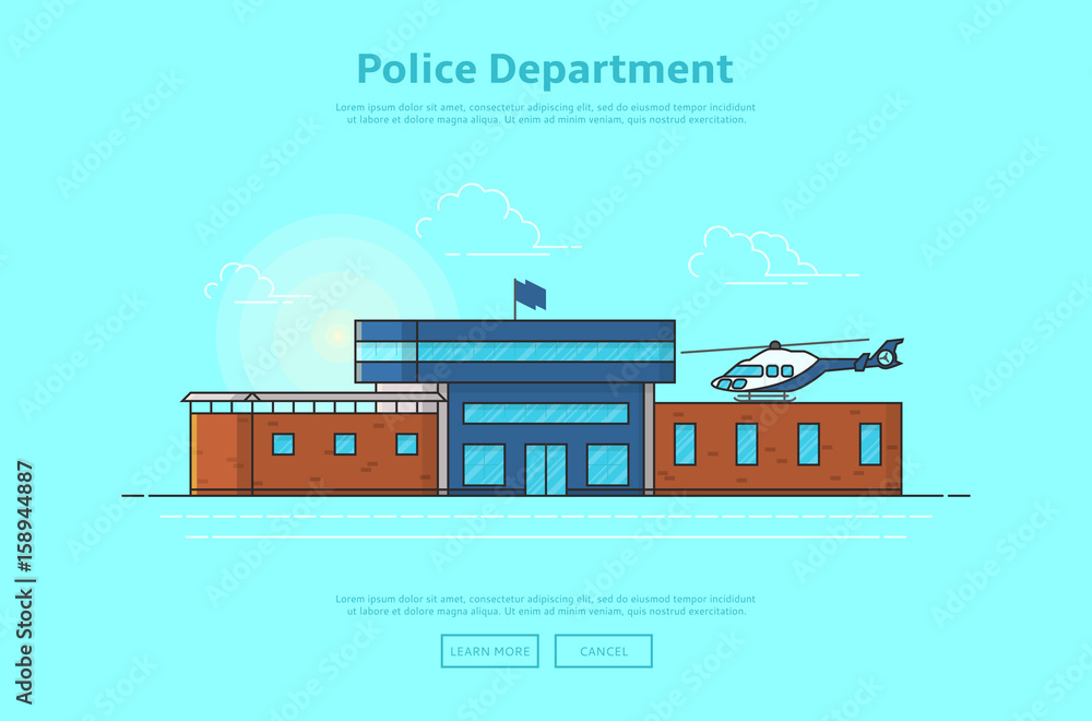 Vetor de Concept of police department. Color vector illustration in ...