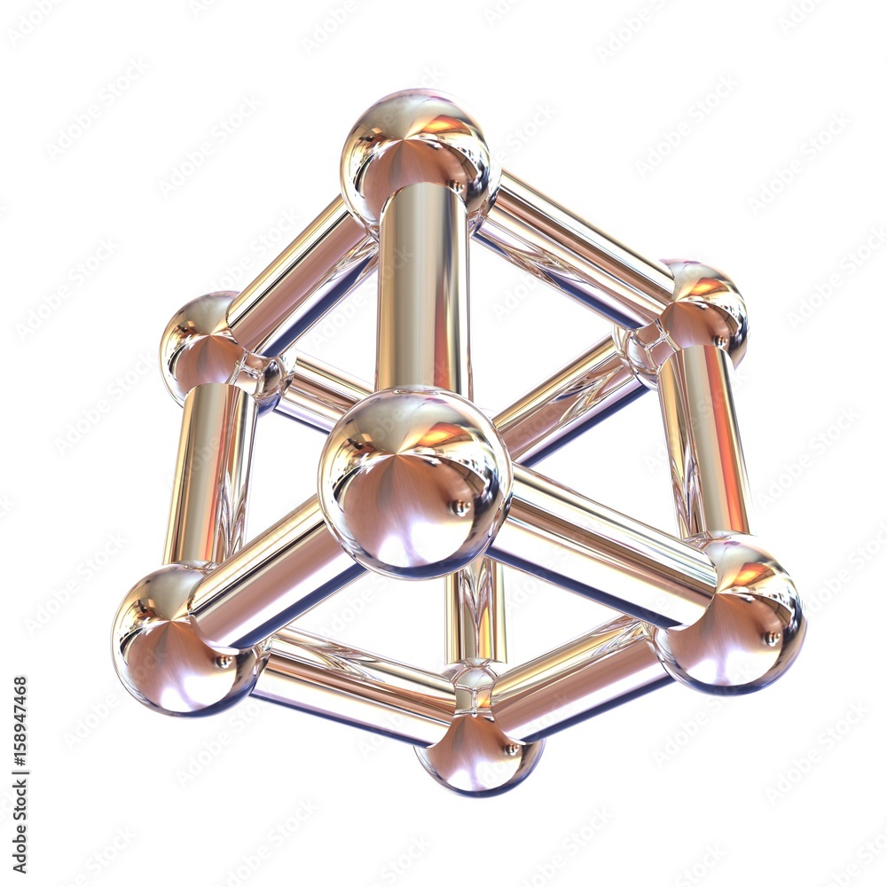 Structural chemical formula and model of molecule, 3d object ...