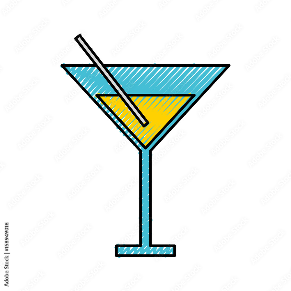 scribble cute yellow cocktail cartoon vector graphic design Stock ...