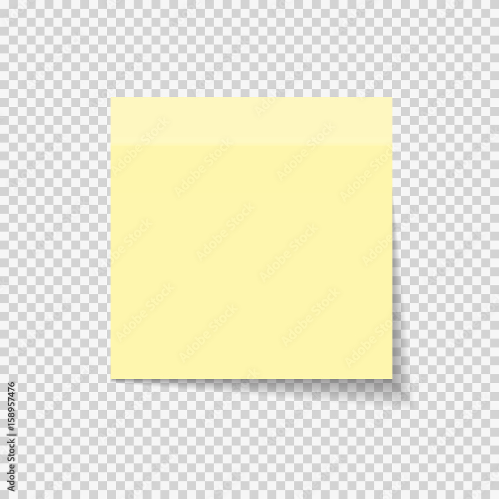 Sticky Paper Note on Transparent Background Vector Illustration Stock ...