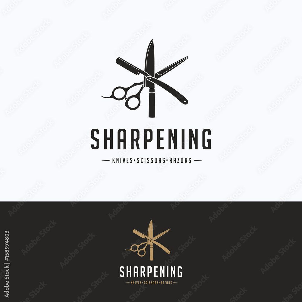 Sharpening service logo Stock Vector | Adobe Stock