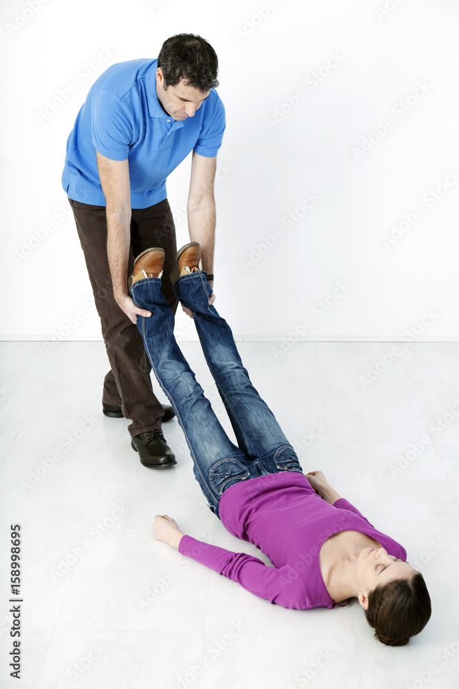 First aid techniques Moving an unconscious victim Stock Photo | Adobe Stock