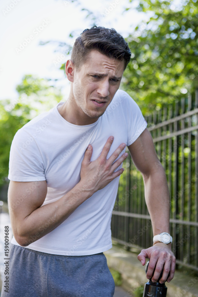 Angina pectoris, man Stock Photo | Adobe Stock