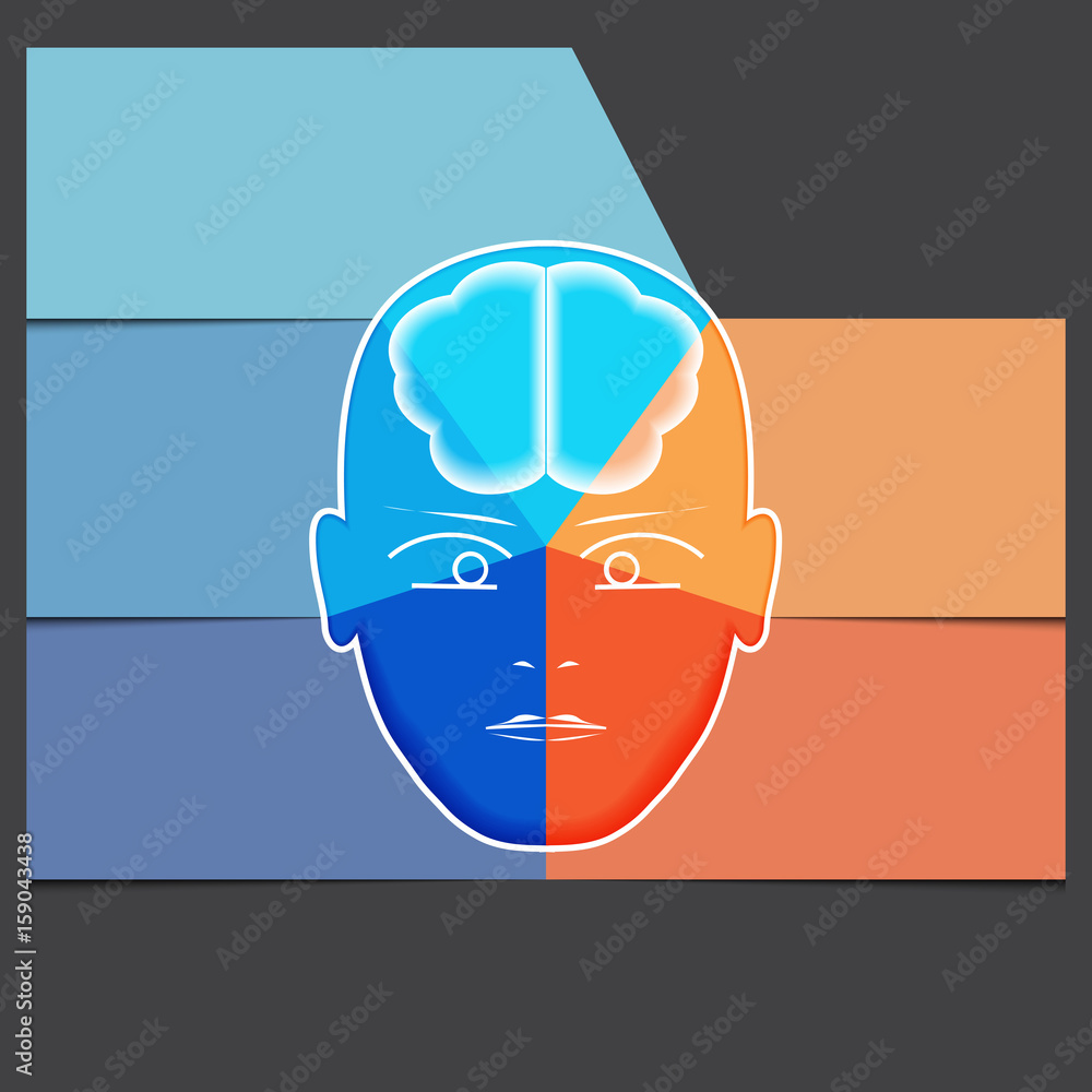 Infographic human thinking 5 positions Stock Illustration | Adobe Stock