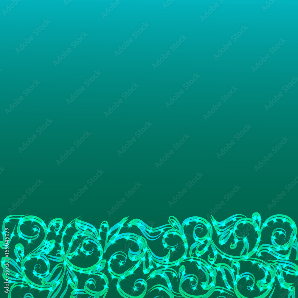 Blue background with ornamental border. Illustration. Stock ...