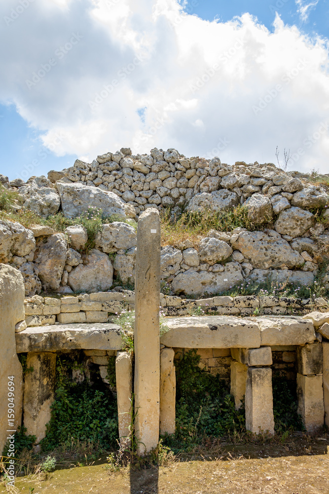 Ggantija Temple Neolithic megalith complex ruins - Gozo, Malta Stock ...