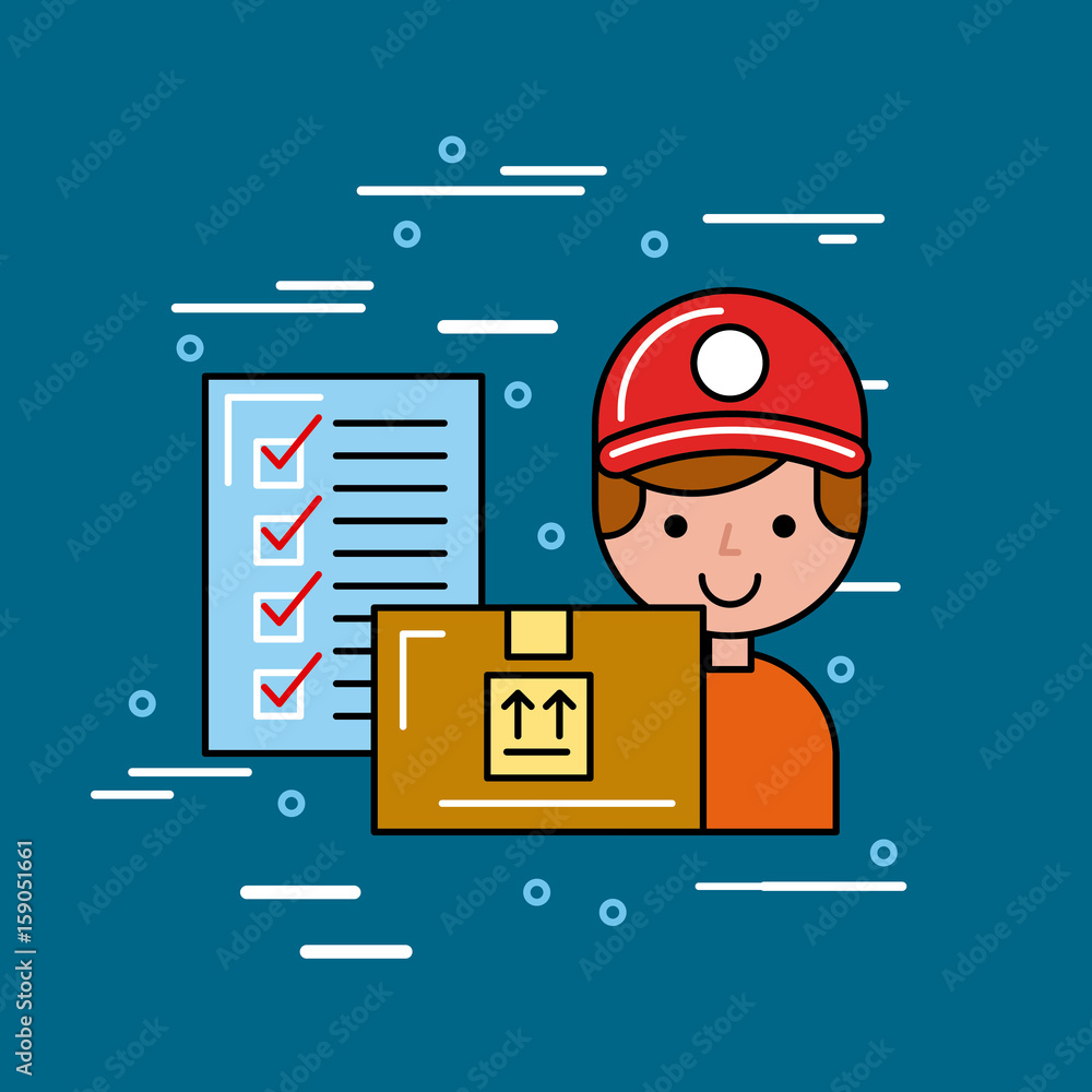 global logistic person cartoon vector illustration icon design graphic ...